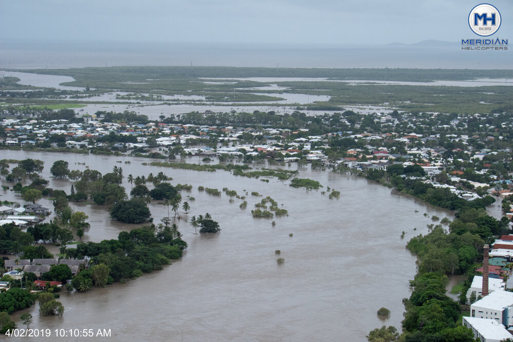Ross River, Idalia, aerial photograph during floods, 2019. | Townsville ...